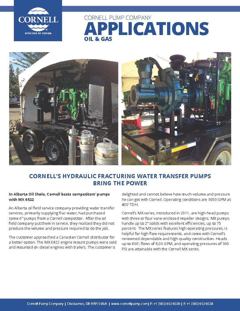 Alberta Shale | Cornell Pump Company