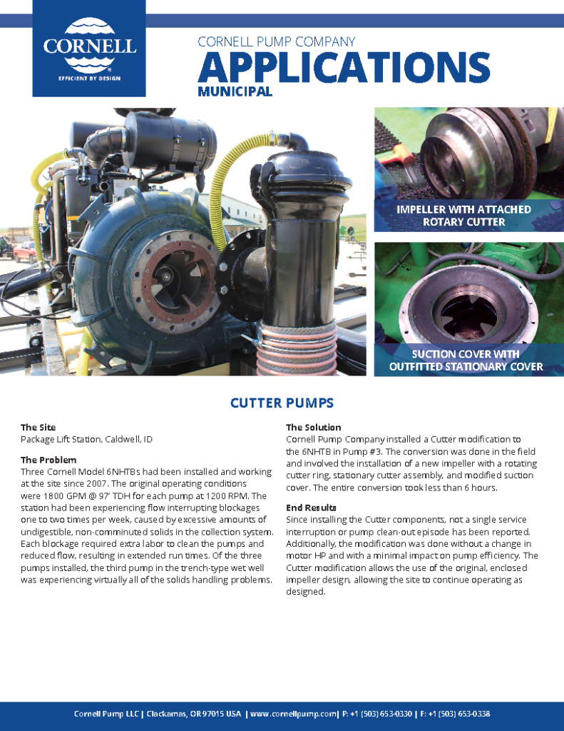 Cutter Pump | Cornell Pump Company