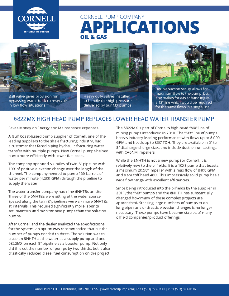Holton High Head | Cornell Pump Company
