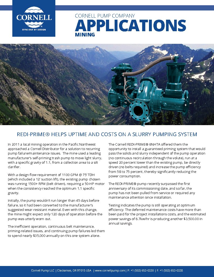 Slurry Pumping System – Cornell Pump Company
